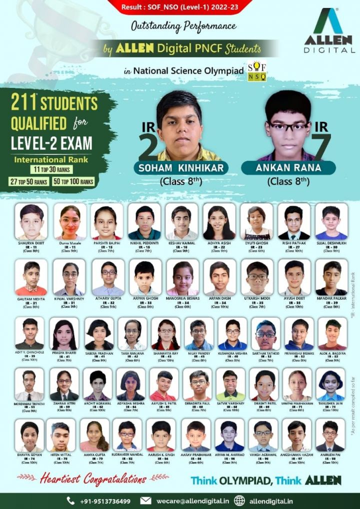 ALLEN Digital PNCF Shines in NSO Level-1 Result, Session 2022-23 ...