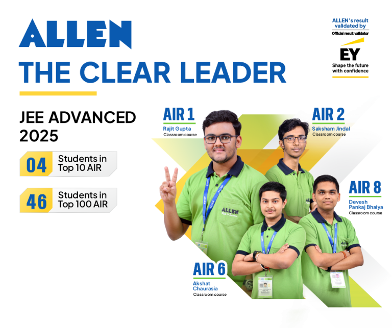 JEE Advanced 2025 Results: ALLEN Kota Tops with AIR 1 & 4 in Top 10 ...