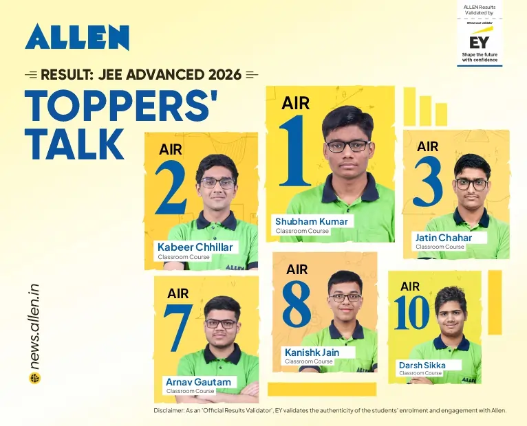 ALLEN Toppers Dominate JEE Advanced 2026